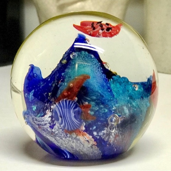 Art | Vintage Murano Solid Blown Art Glass Fish Aquarium Marine ...